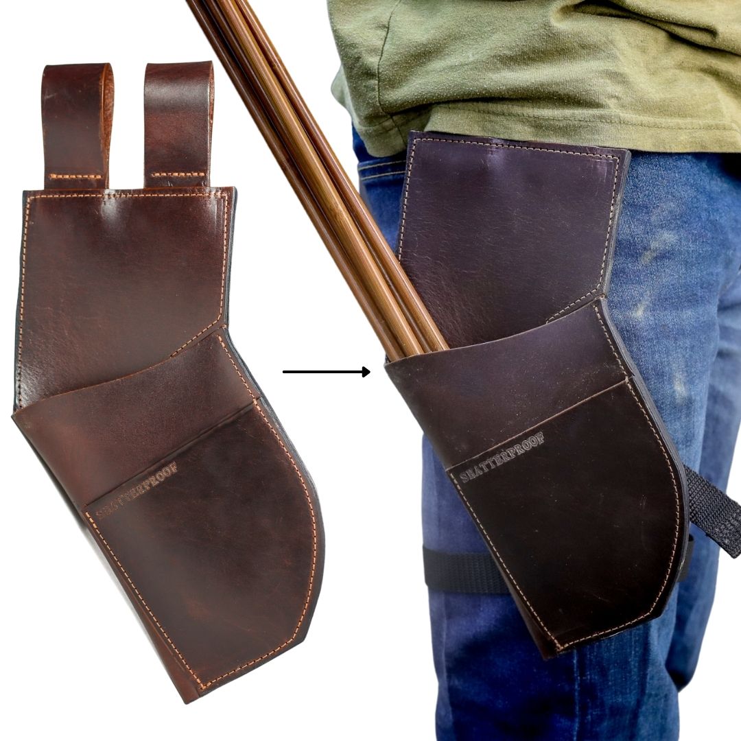 Leather Rear Facing Hip Quiver – Shatterproof Archery